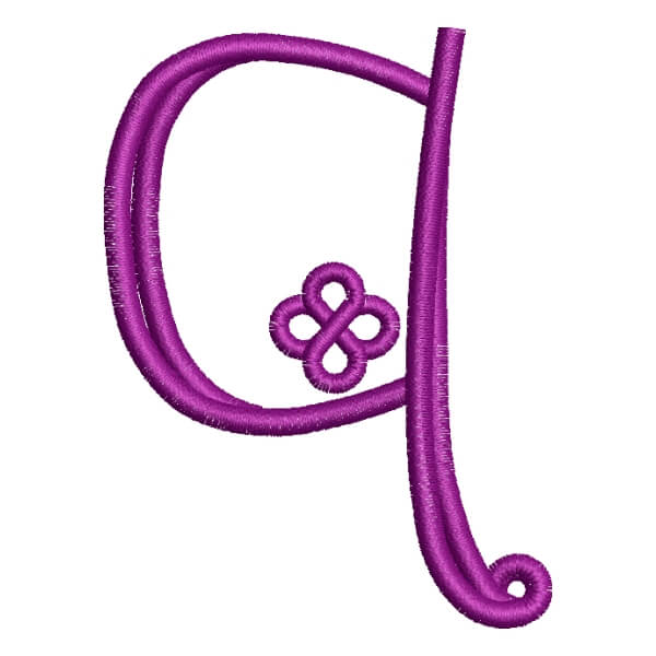 Matriz de Bordado Alfabeto Palito Letra q para download imediato na E ...