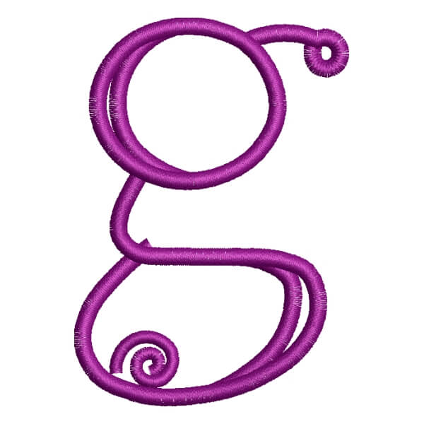 Matriz de Bordado Alfabeto Palito Letra g para download imediato na E ...