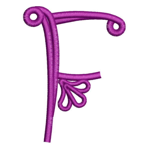 Matriz de Bordado Alfabeto Palito Letra F para download imediato na E ...