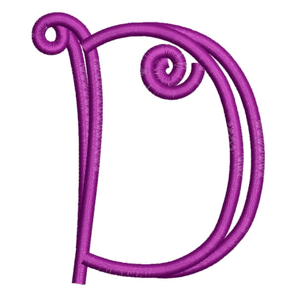 Matriz de Bordado Alfabeto Palito Letra D em Vários Tamanhos | E-Bordados