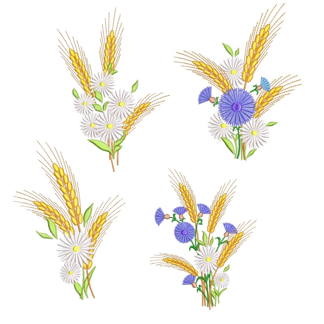 Pacote de Matrizes de Bordado Ramos de Flores com Download Imediato | E ...