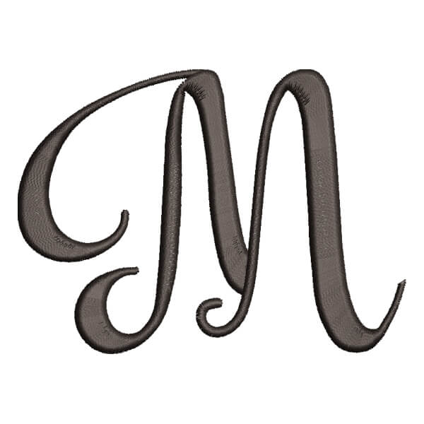 Matriz de Bordado Alfabeto Manuscrito Letra M em Vários Tamanhos | E ...