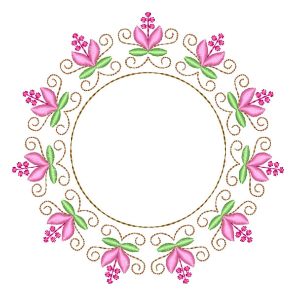 Matriz de Bordado Moldura Floral para download imediato na E-Bordados