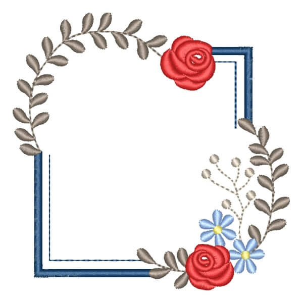 Matriz de Bordado Moldura Floral para download imediato na E-Bordados