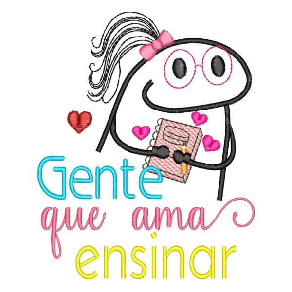 Matriz de Bordado Flork Professora Ama Ensinar para download imediato ...