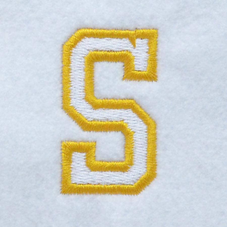 Matriz de Bordado Alfabeto Athletic Block cheio letra S em Vários ...